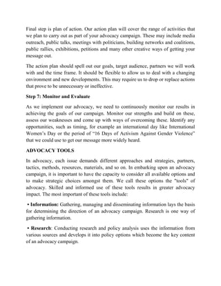 What do you mean by advocacy? Discuss the importance and types of ...
