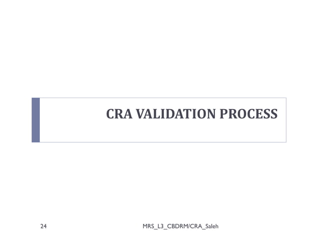 Community Risk Assessment (CRA)