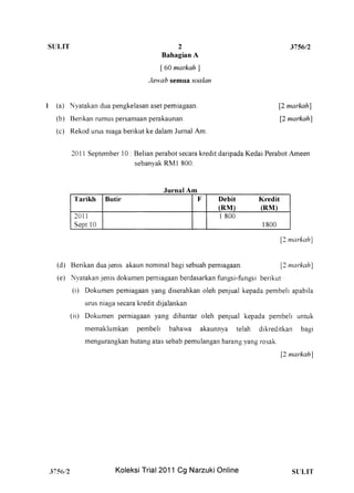 Mrsm trial akaun 2011 k2 | PDF