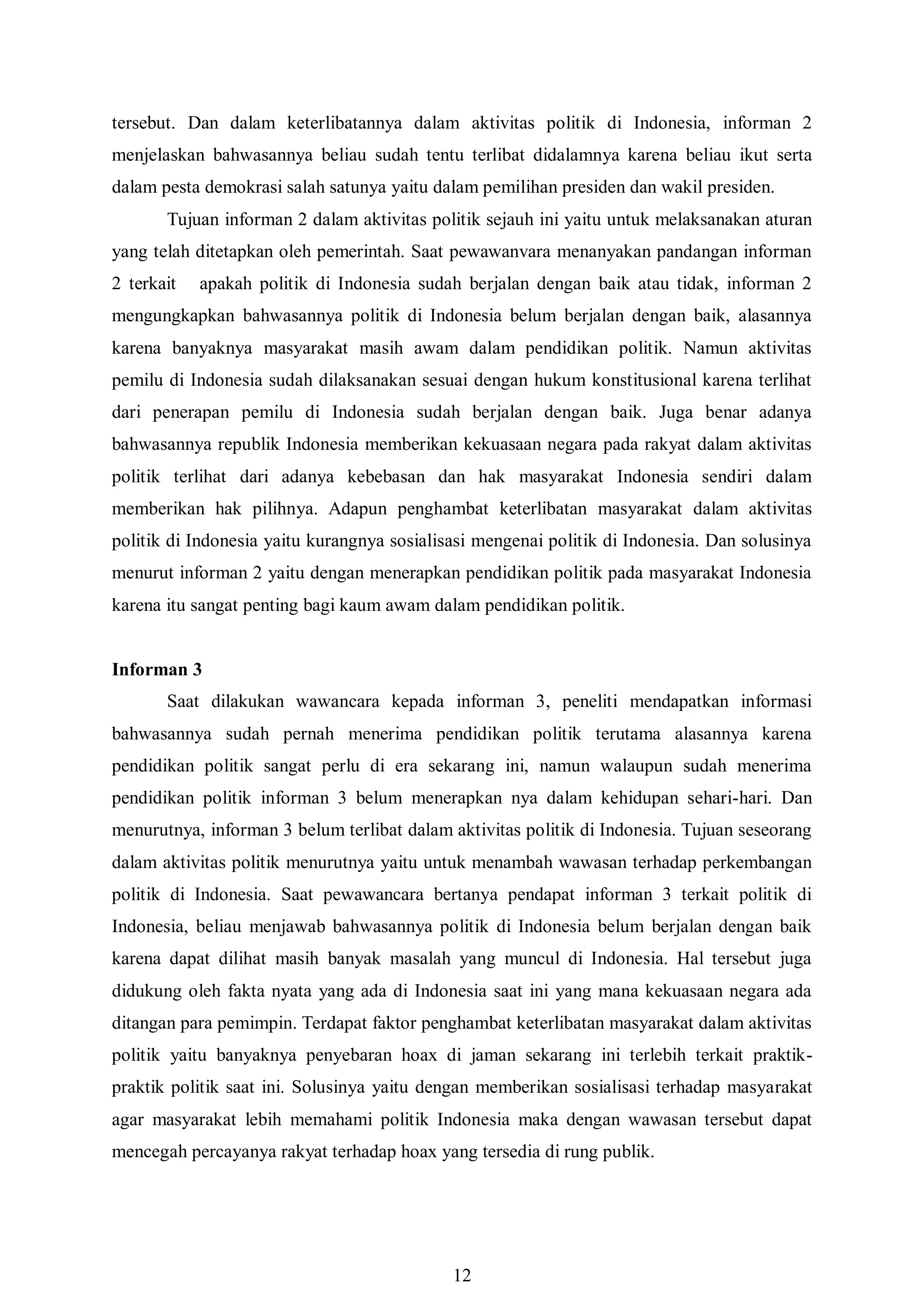 Implementasi Pendidikan Politik dan Keterlibatan Mahasiswa dalam ...