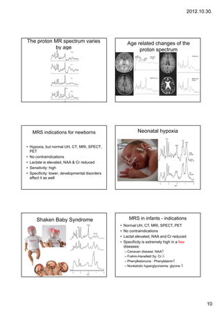 Week 5. Basics and clinical uses of MR spectroscopy. | PDF