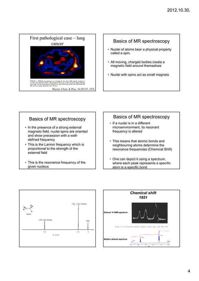 Week 5. Basics and clinical uses of MR spectroscopy. | PDF