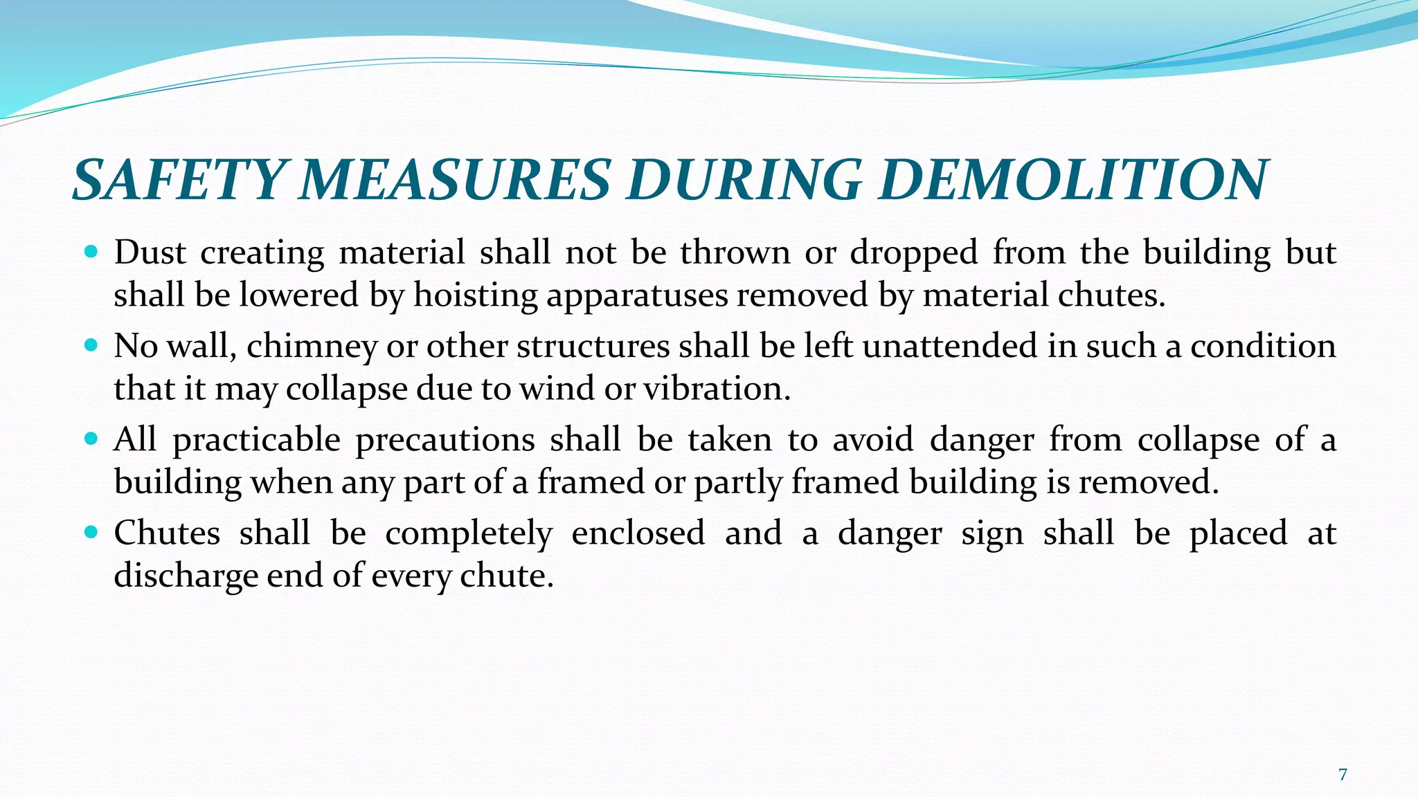 Demolition of building and its precautionary measures as per IS code | PPTX