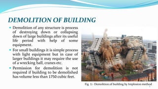 Demolition of building and its precautionary measures as per IS code | PPTX