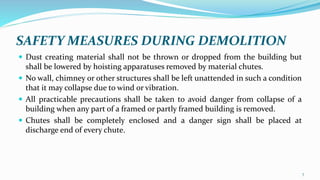 Demolition of building and its precautionary measures as per IS code | PPTX