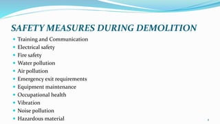 Demolition of building and its precautionary measures as per IS code | PPTX