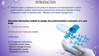 Preformulation/pharmaceutical preformulation | PPT