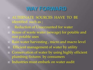 Issues of water conservation in Bengallaru_Thippeswamy _2013 | PPTX
