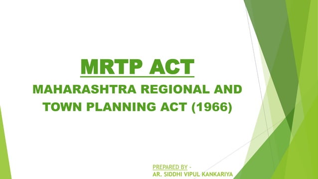 Maharashtra Regional and Town Planning Act | PDF