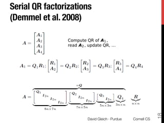 Direct tall-and-skinny QR factorizations in MapReduce architectures | PPT