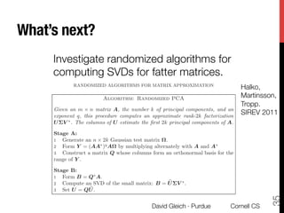 Direct tall-and-skinny QR factorizations in MapReduce architectures | PPT