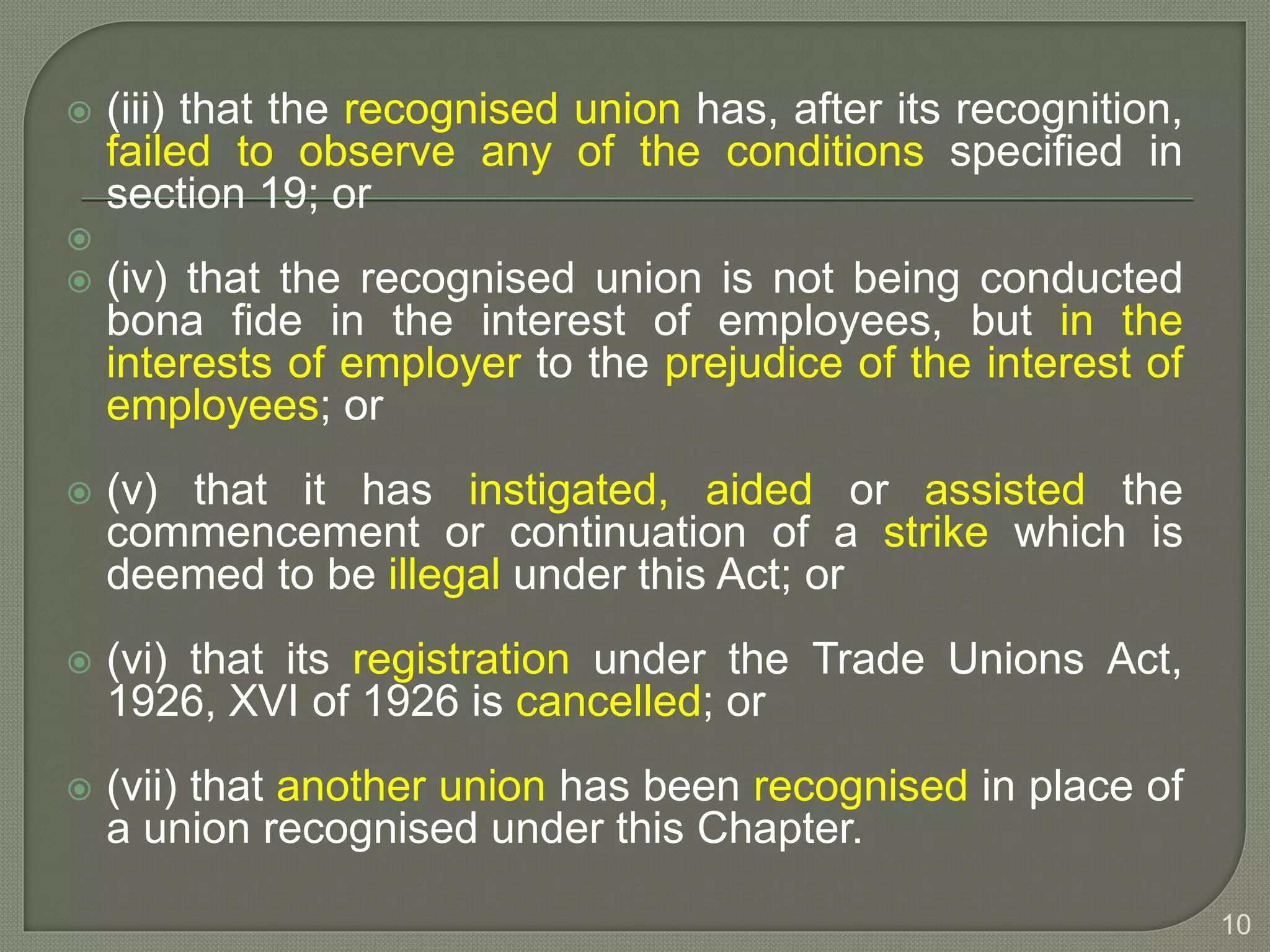 Maharashtra Recognition of Trade Unions & Prevention of Unfair Labour ...