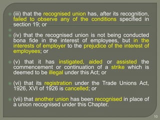 Maharashtra Recognition of Trade Unions & Prevention of Unfair Labour ...