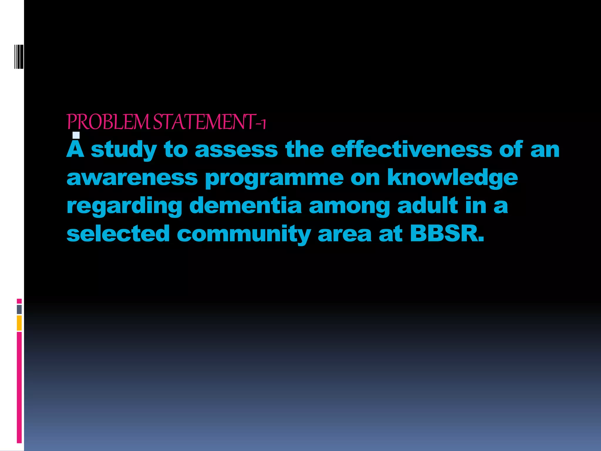 Research problems statement | PPTX | Mental Health | Diseases and Conditions