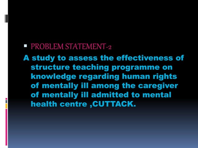 Research problems statement | PPTX | Mental Health | Diseases and ...