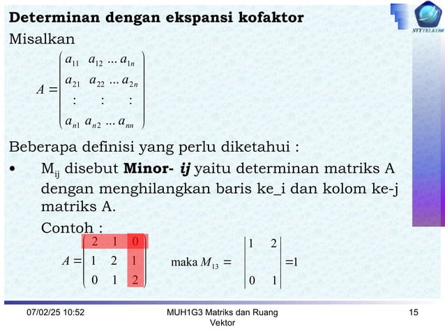 matrix dan ruang vektor slide presentasi bab 2 | PPT