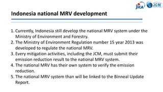 The Joint Crediting Mechanism (JCM) MRV and methodology development in ...
