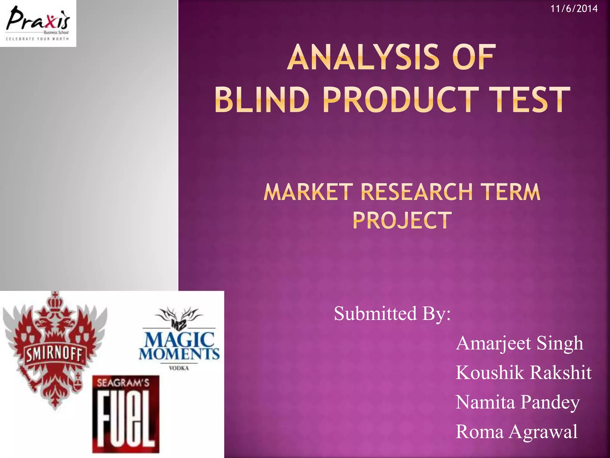 Market Research Blind Product Test | PPT