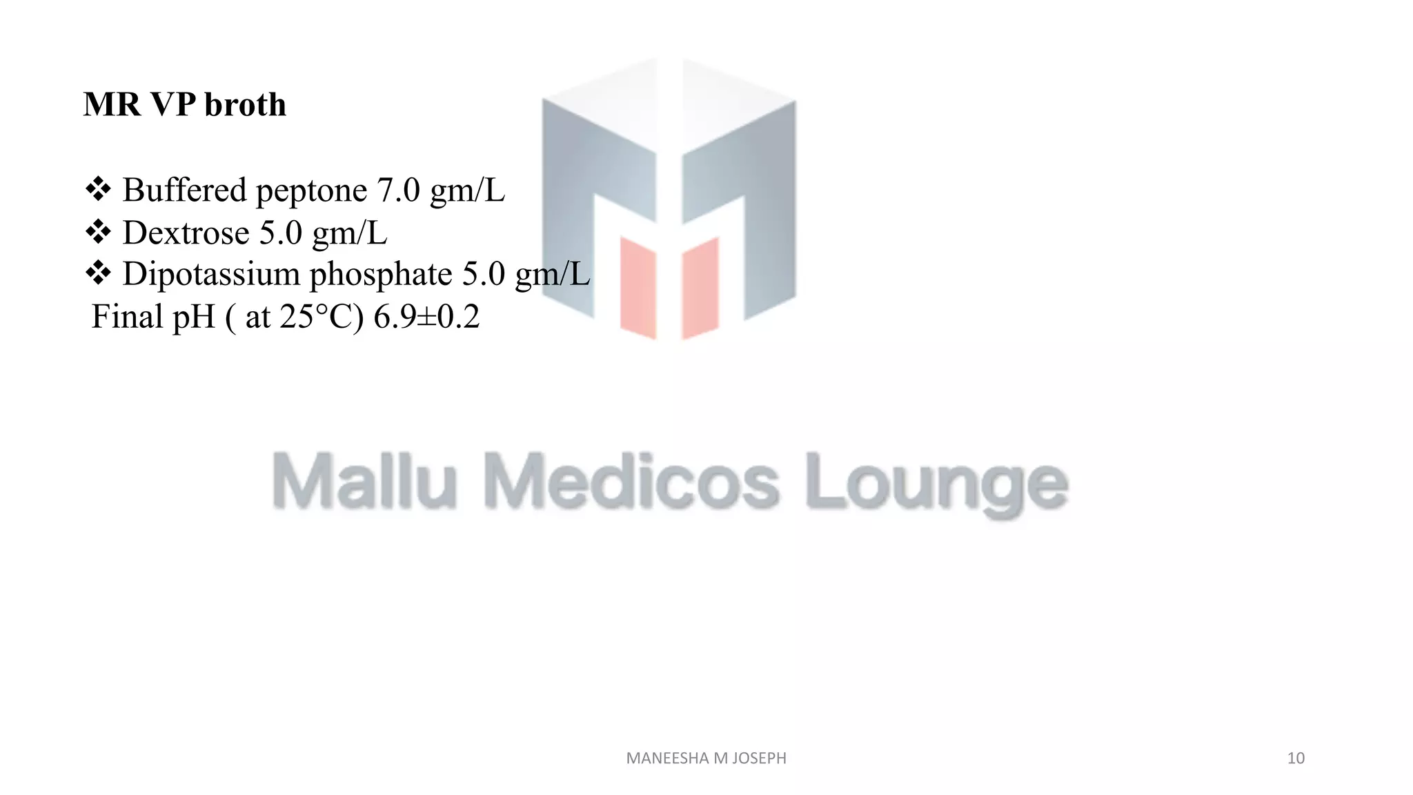 Methyl Red (MR) and Voges-Proskauer (VP) Test | PPT