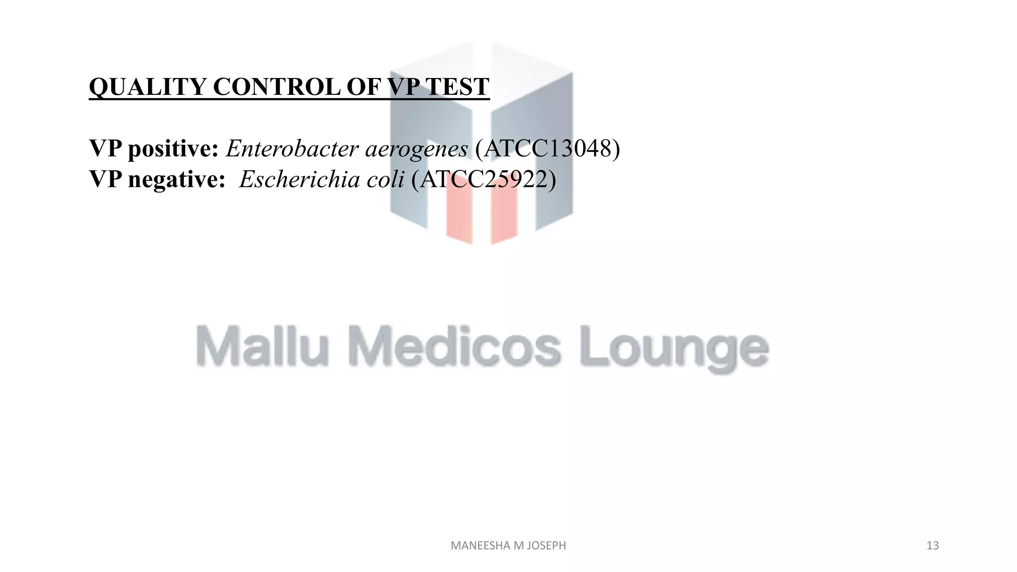Methyl Red (MR) and Voges-Proskauer (VP) Test | PDF