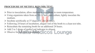 Methyl Red (MR) and Voges-Proskauer (VP) Test | PDF