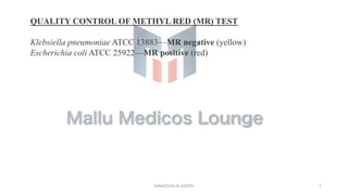 Methyl Red (MR) and Voges-Proskauer (VP) Test | PDF