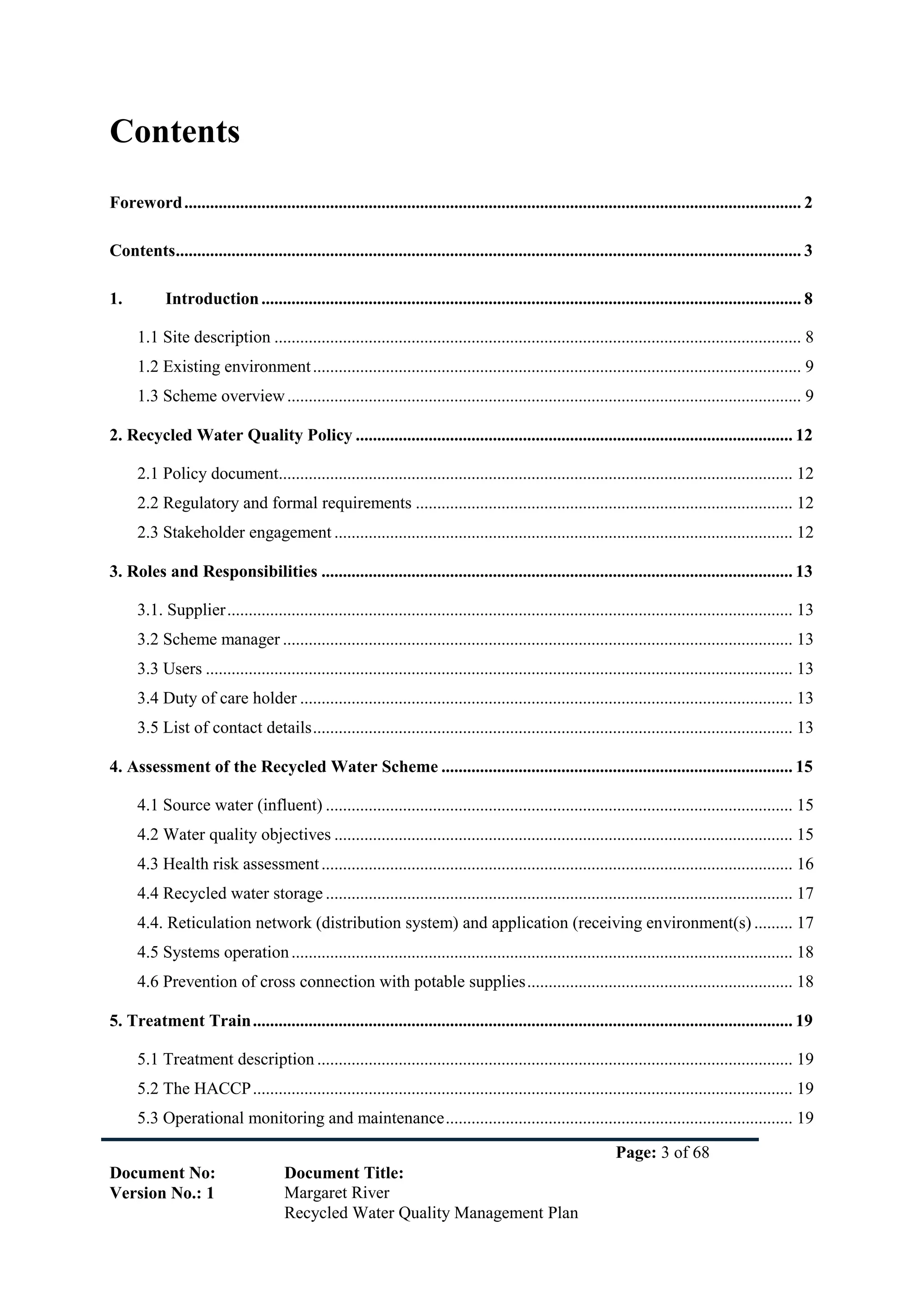 Recycled Water Quality Management Plan - Margaret River Water Recycling ...