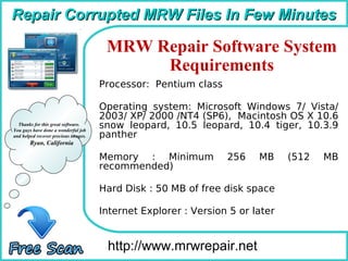 Steps to recover lost mrw photos of Minolta digital camera | PPT