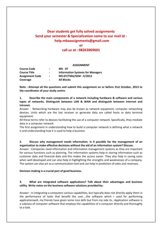 Ms 07 information systems for managers | DOCX