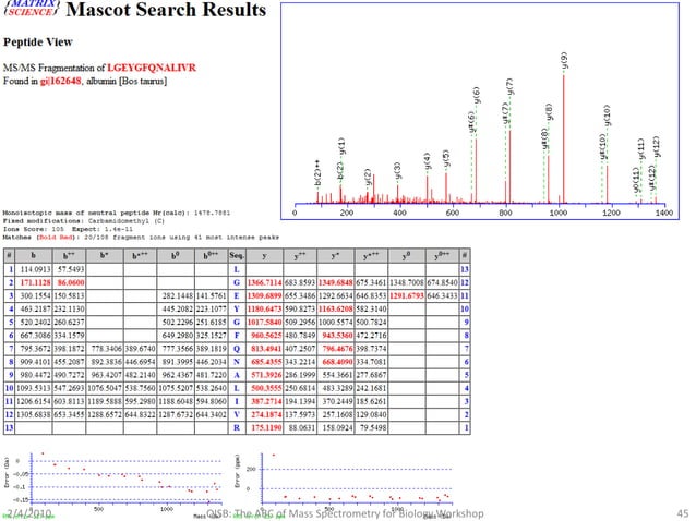 Mass Spectrometry: Protein Identification Strategies | PPTX | Databases ...