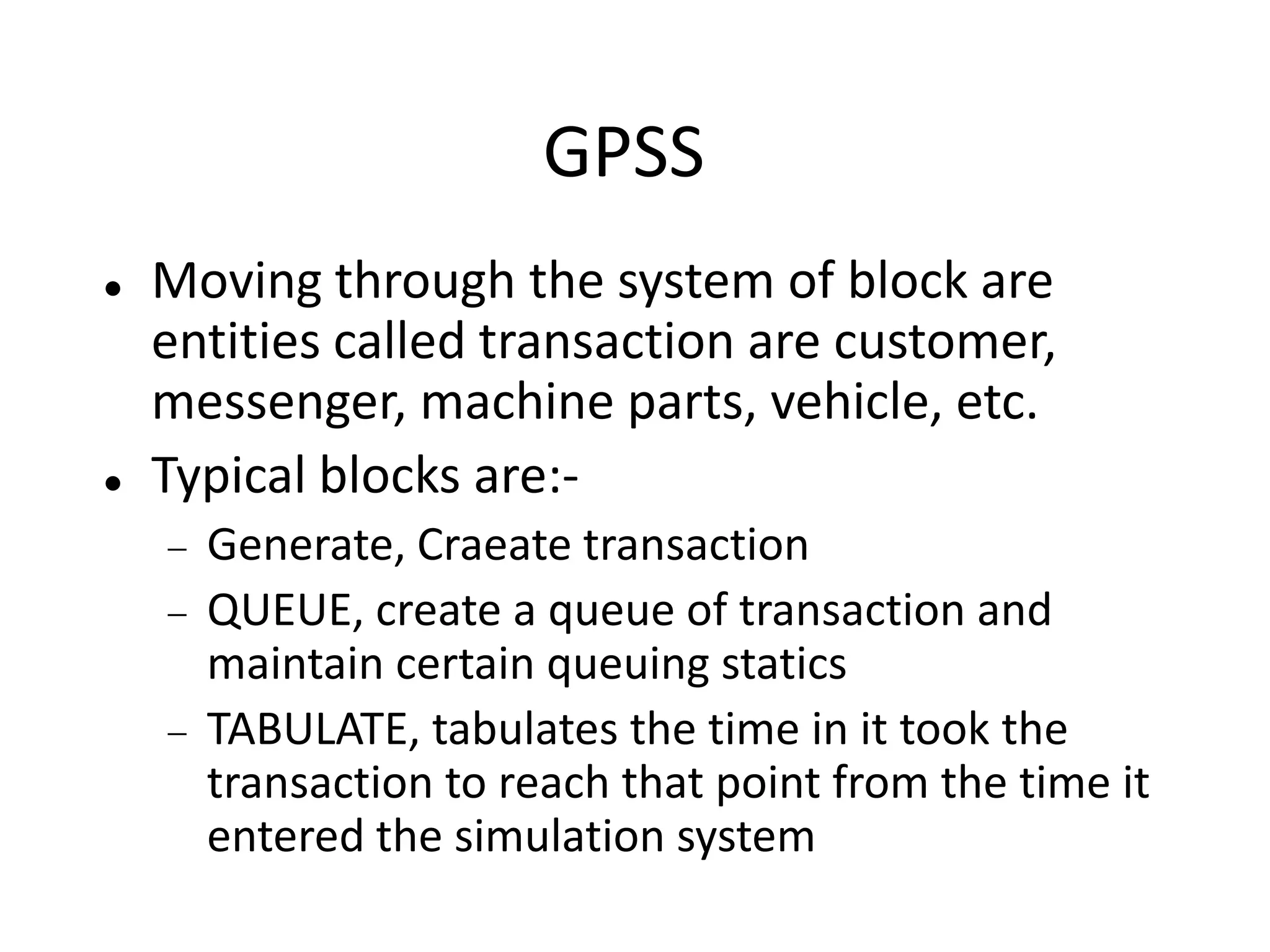 General purpose simulation System (GPSS) | PPTX