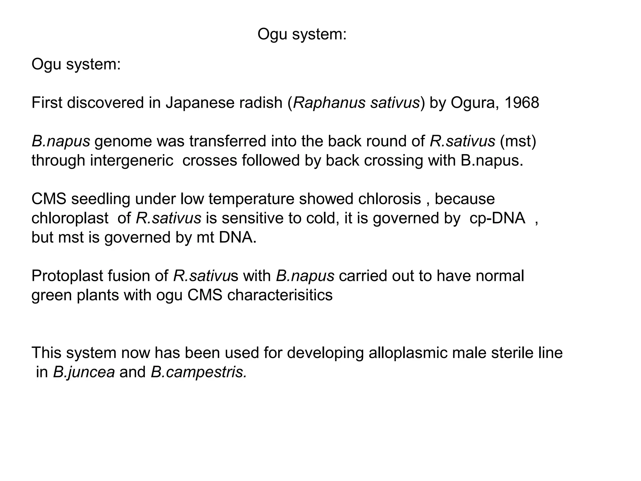 Male Sterility IN Cross Pollinated and Vegetable Crops | PPT ...