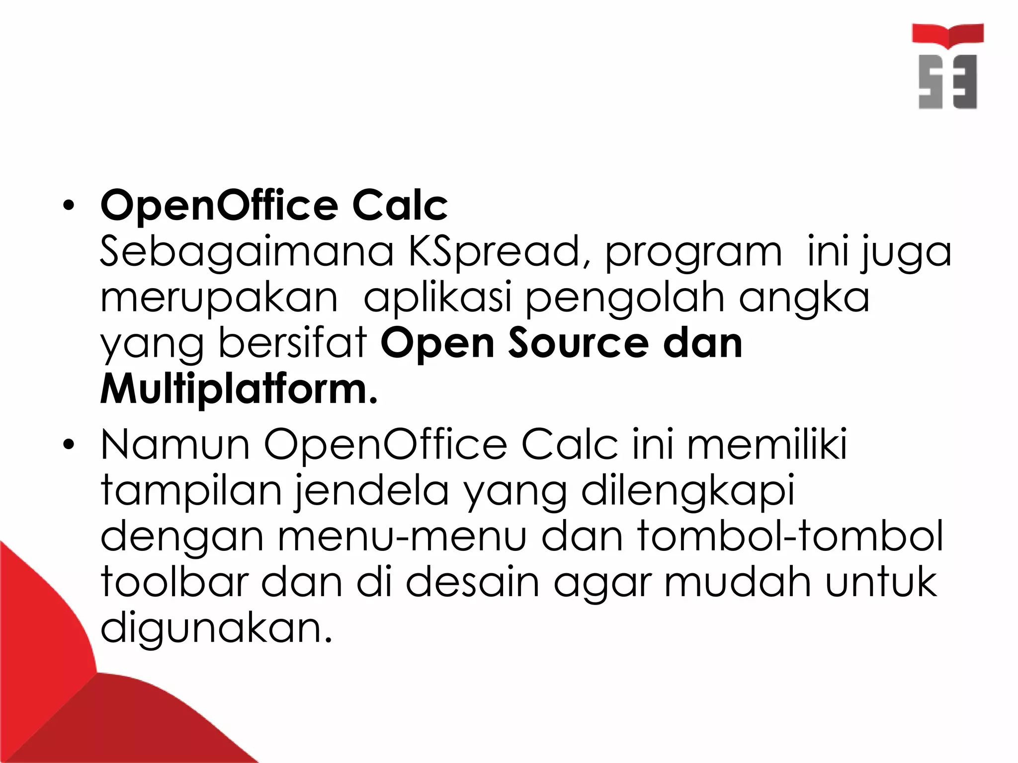 perangkat lunak lembar sebar | PPTX