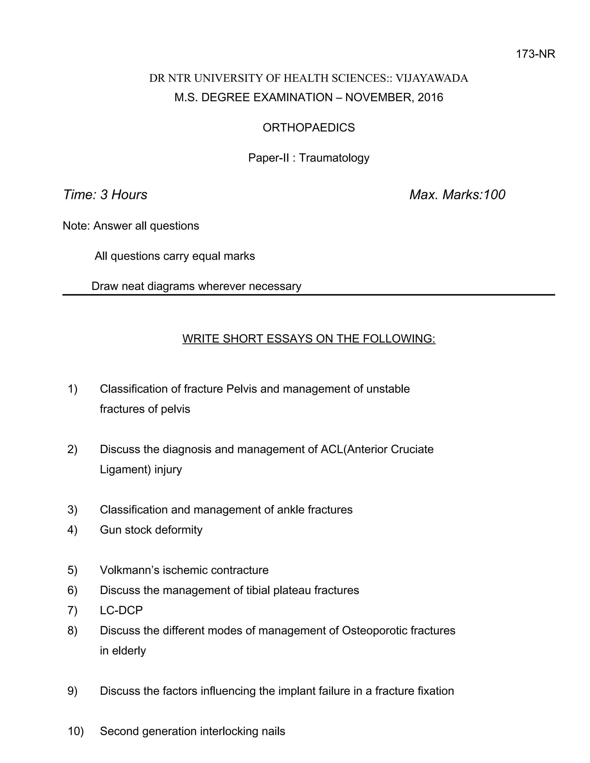 Ms.ortho previous question papers | RTF