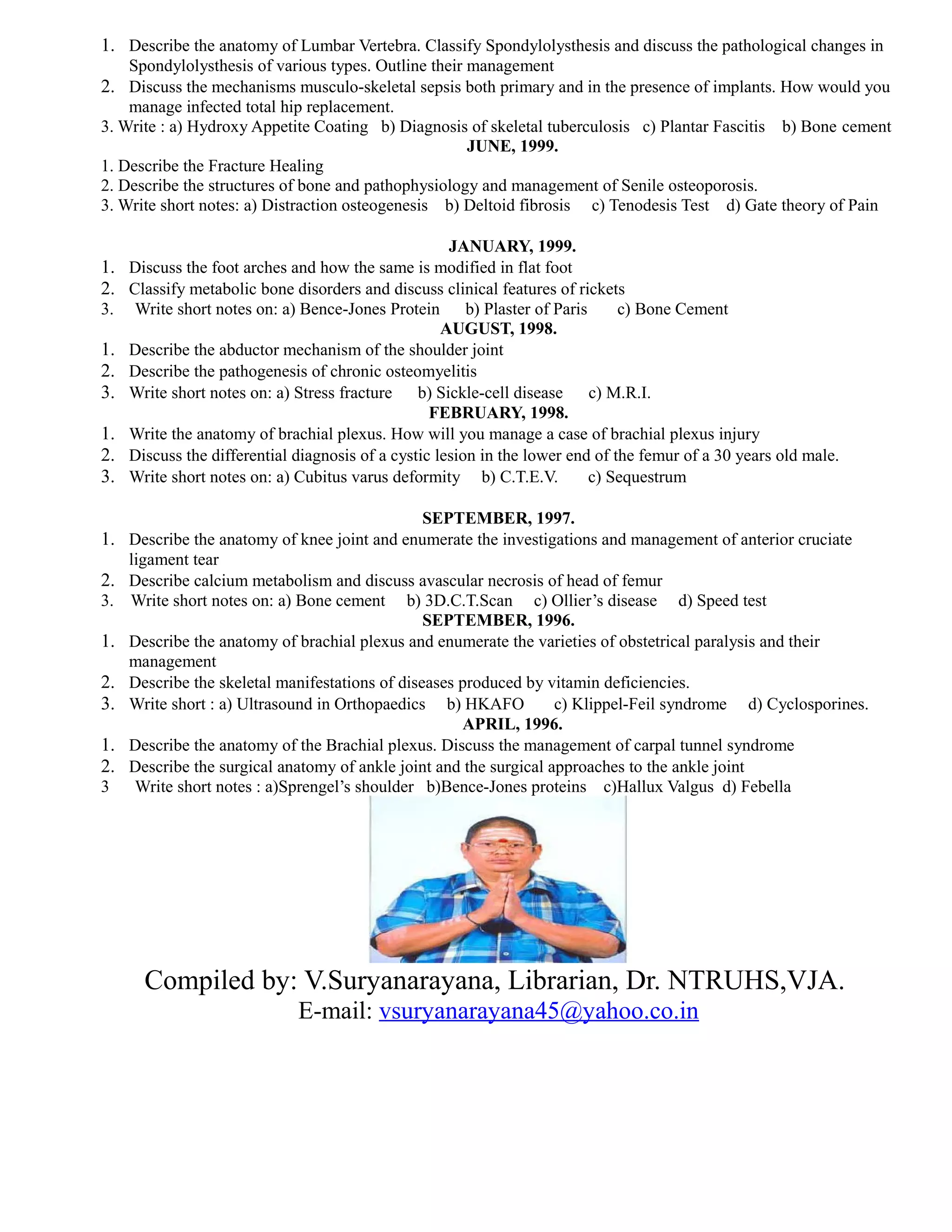 Ms.ortho previous question papers | RTF