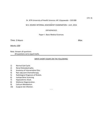 Ms.ortho previous question papers | RTF