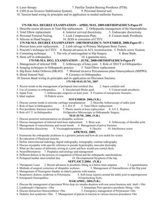 Ms.ortho previous question papers | RTF