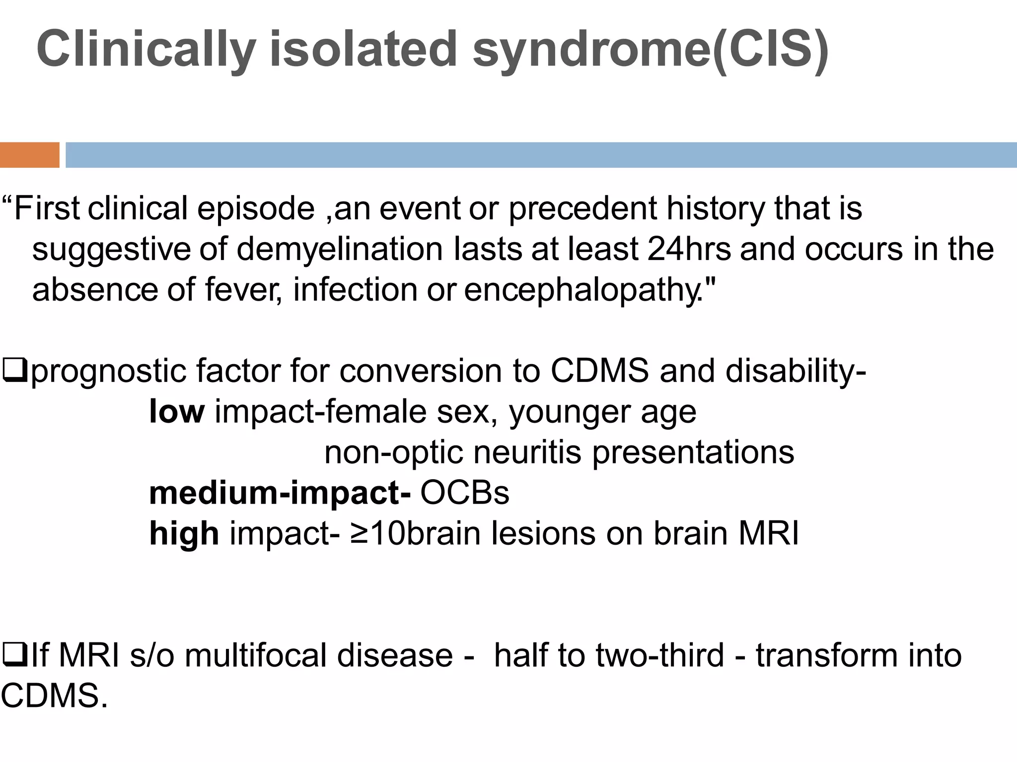 multiple sclerosis- recent guidelines 2018 | PPTX