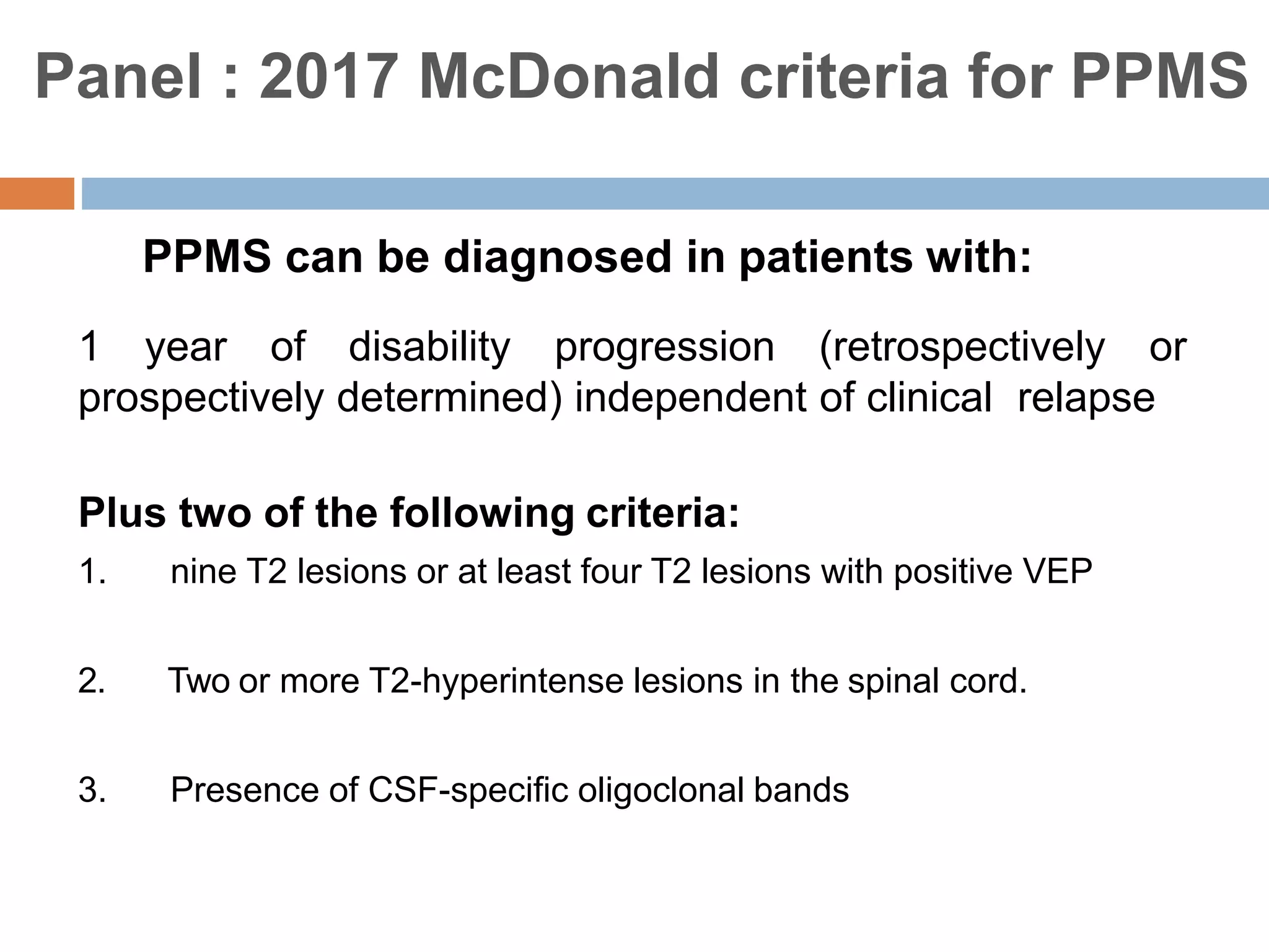 multiple sclerosis- recent guidelines 2018 | PPTX