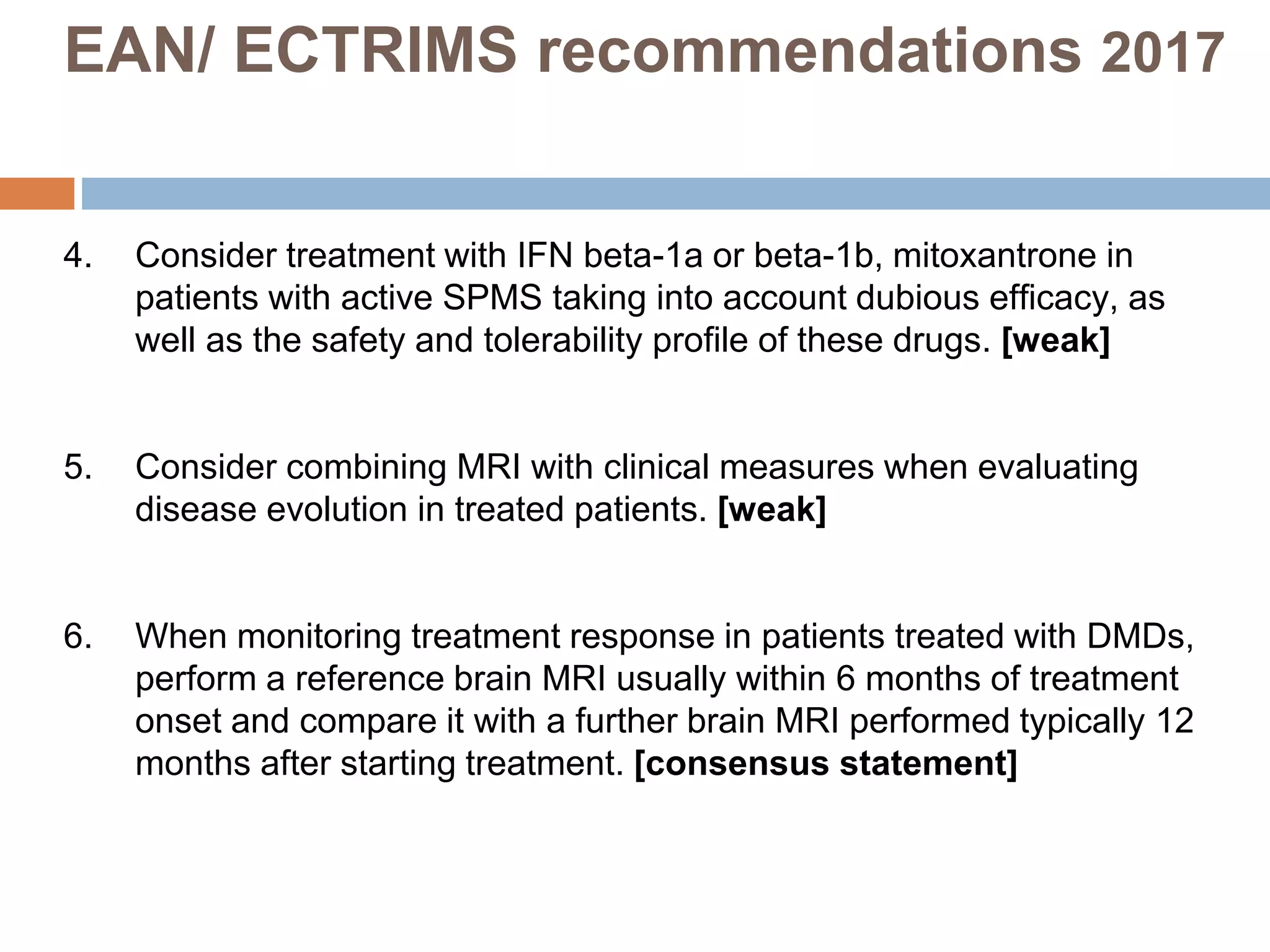 multiple sclerosis- recent guidelines 2018 | PPTX