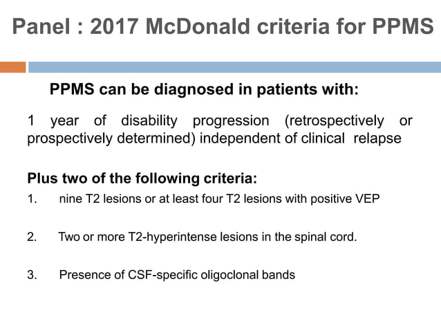 multiple sclerosis- recent guidelines 2018 | PPTX