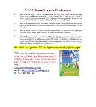 Ms 22 ignou assignment 2018 | PDF