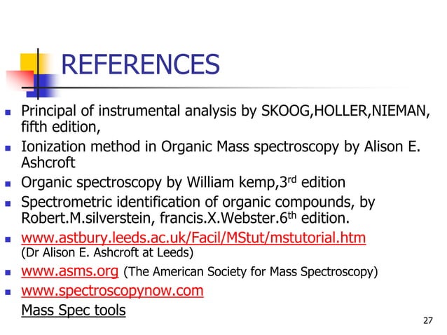 Field Ionization in Mass Spectroscopy, introduction ,principles ...