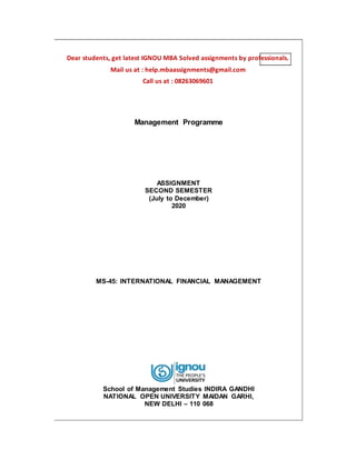 Ms 45 international financial management | DOC