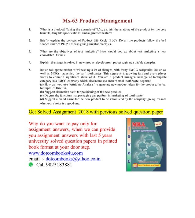 Ms 63 ignou assignment 2018 | DOCX | Business | Business and Finance