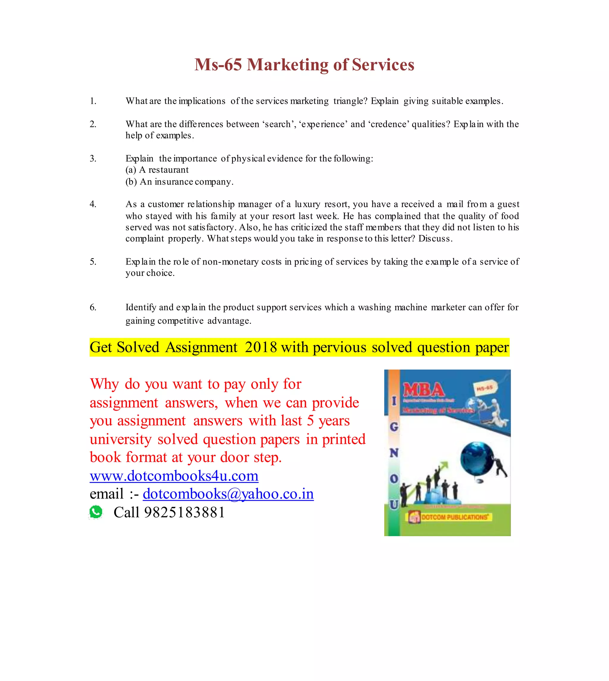 Ms 65 ignou assignment 2018 | PDF