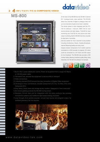 Datavideo MS-800 | PDF