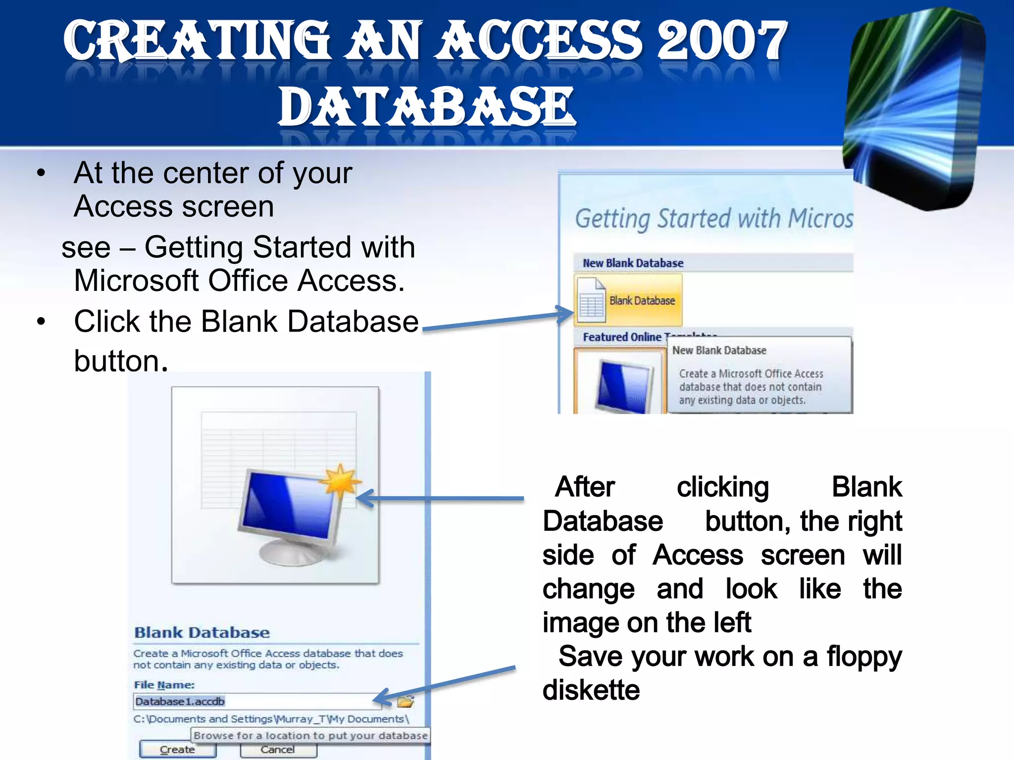 Ms access | PPTX | Databases | Computer Software and Applications