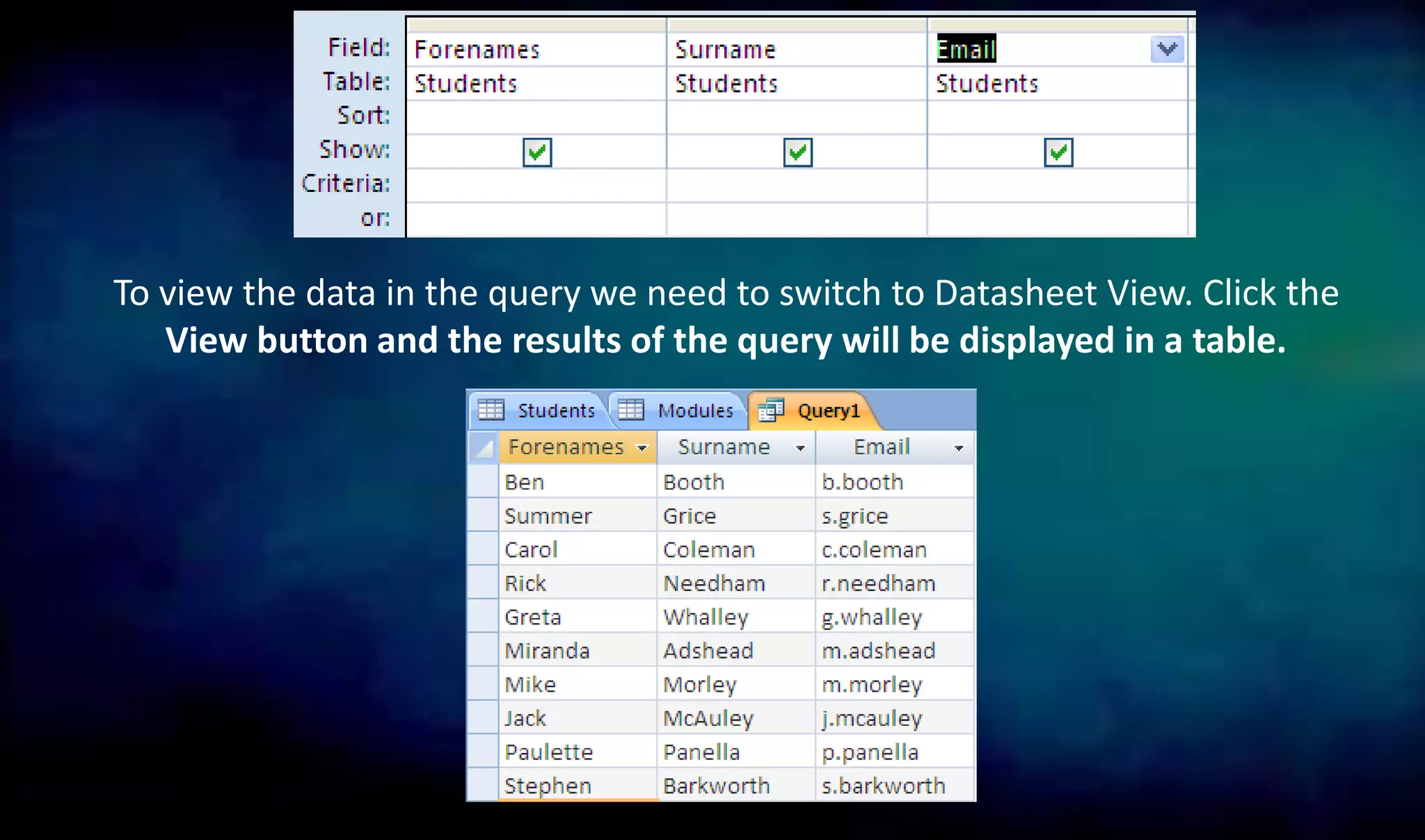 PPT On MS-Access 2007 | Full Concepts | | PPTX | Databases | Computer Software and Applications