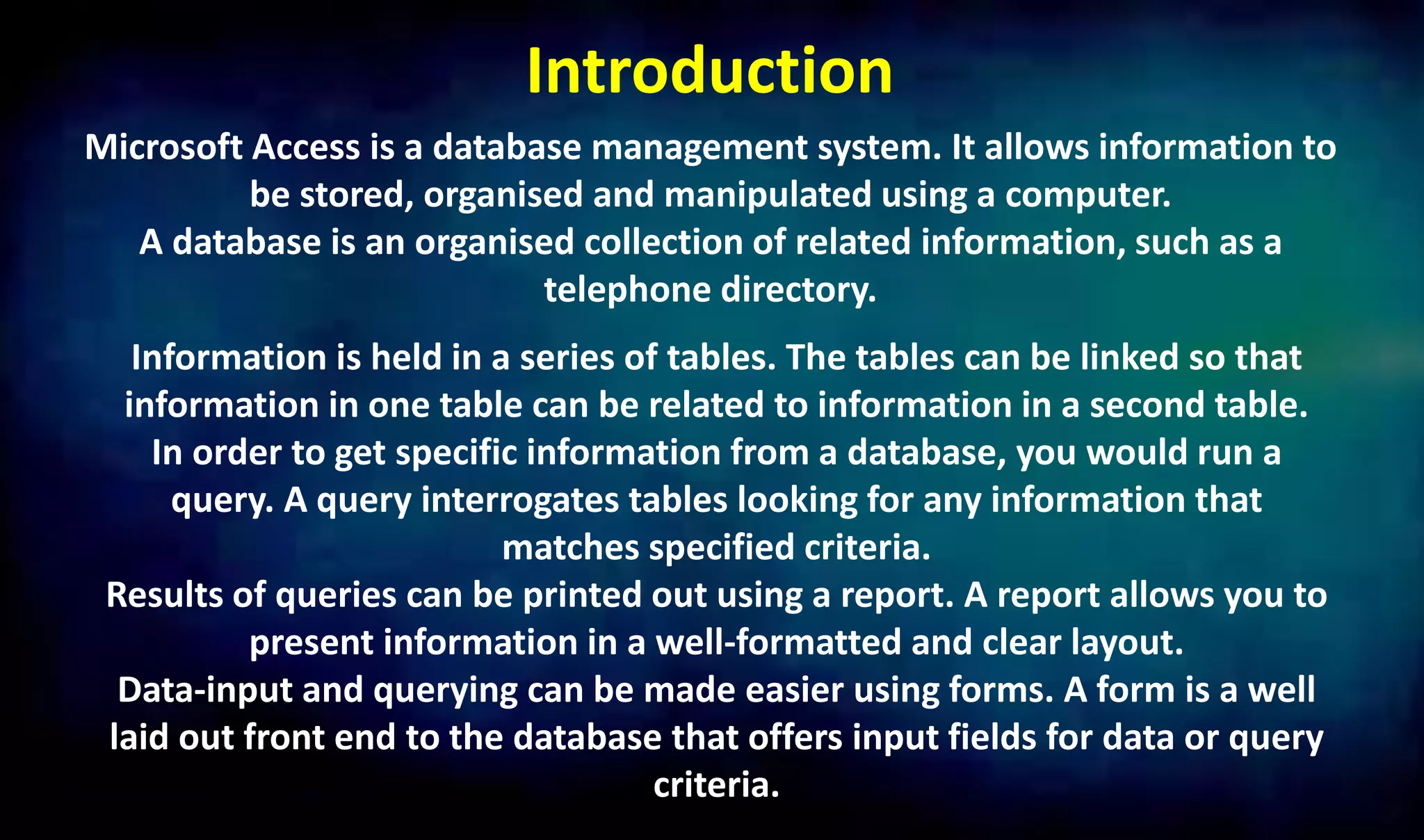 PPT On MS-Access 2007 | Full Concepts | | PPTX